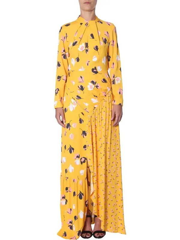 SELF-PORTRAIT Long Sleeve Dress - Yellow