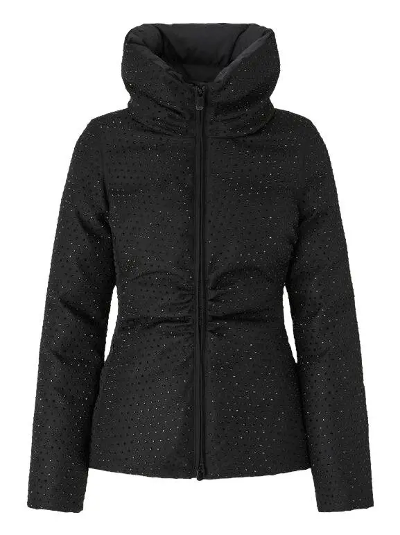 Pinko Nita Imbottito Tela Full Stras Jacket - Nero Limousine