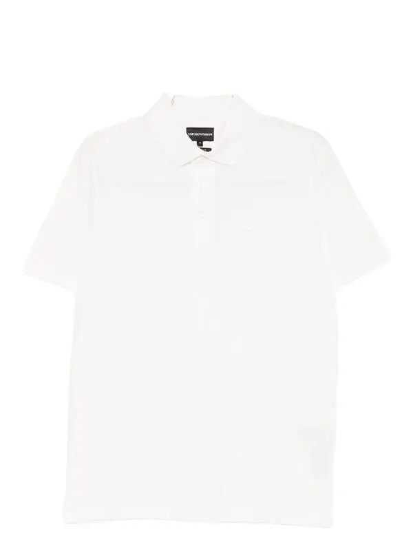 Emporio Armani Logo Cotton Polo Shirt - White