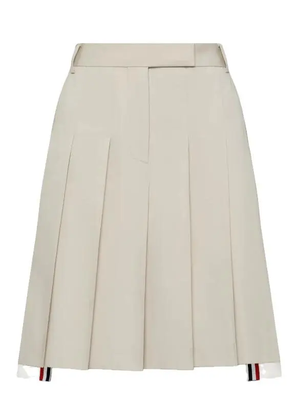 Thom Browne Bermuda Length Pleated Skirt - Beige