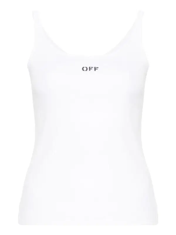 Off White Off Stamp Rib Tank Top - White Black