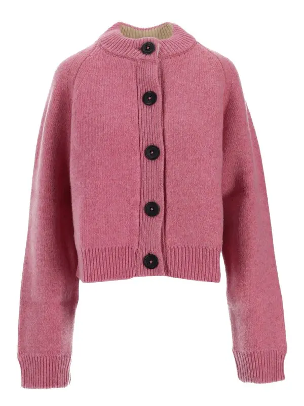 B.B. WALACE Crew Neck Cardigan - Pink