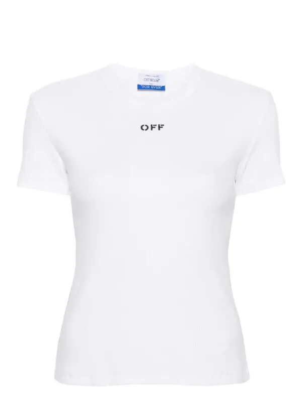 Off White Off Stamp Rib Basic Tee - White Black