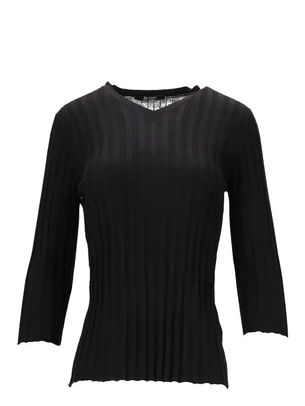 LA ROSE Cashmere And Silk Top - Nero