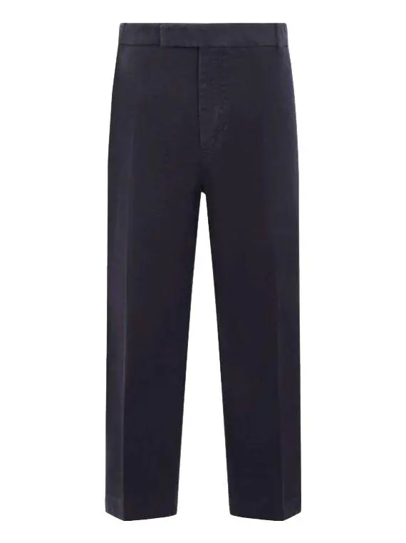 Thom Browne Utility Chino Trouser Garment Dye In Cotton Twill - Navy