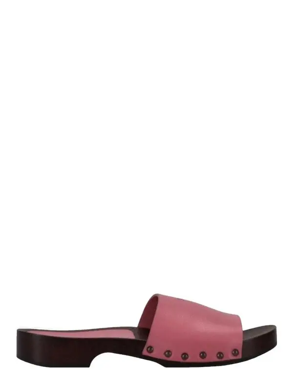 LA ROSE Leather Clogs - Rosa