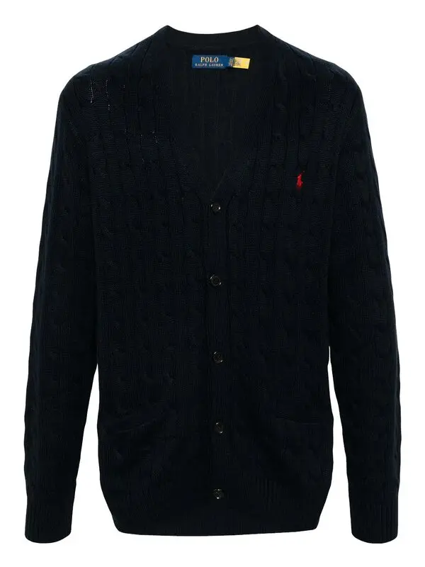 Polo Ralph Lauren Cable Knit Cotton Cardigan - Blue