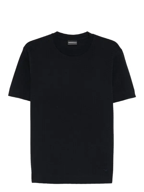 Emporio Armani Logo Cotton T Shirt - Blue
