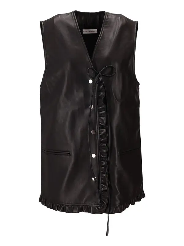 NICCOLO PASQUALETTI Gala Nappa Leather Vest - Dark Brown