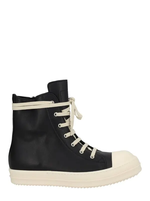Rick Owens Leather High-top Sneaker - Black