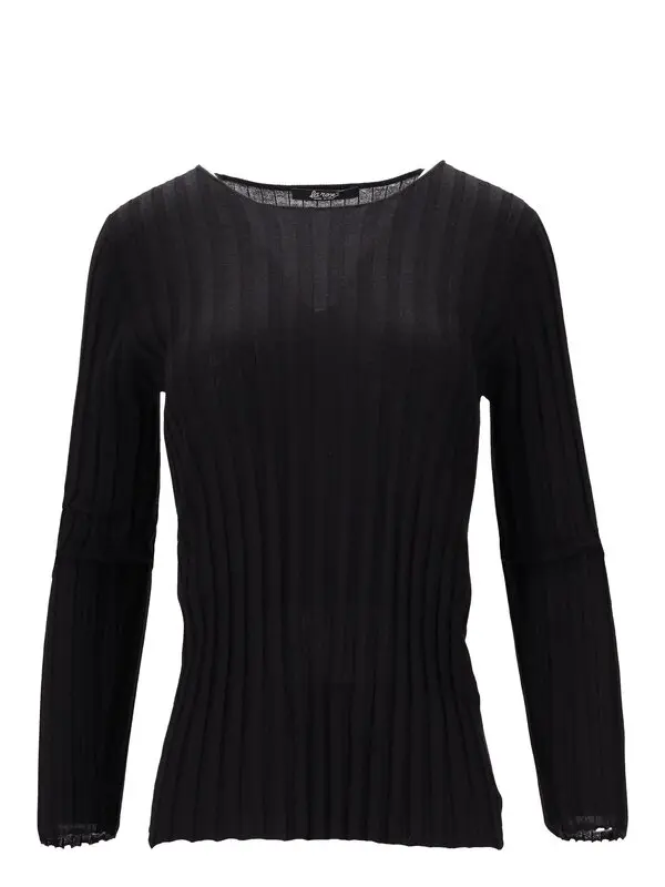LA ROSE Cashmere And Silk Blend Top - Nero