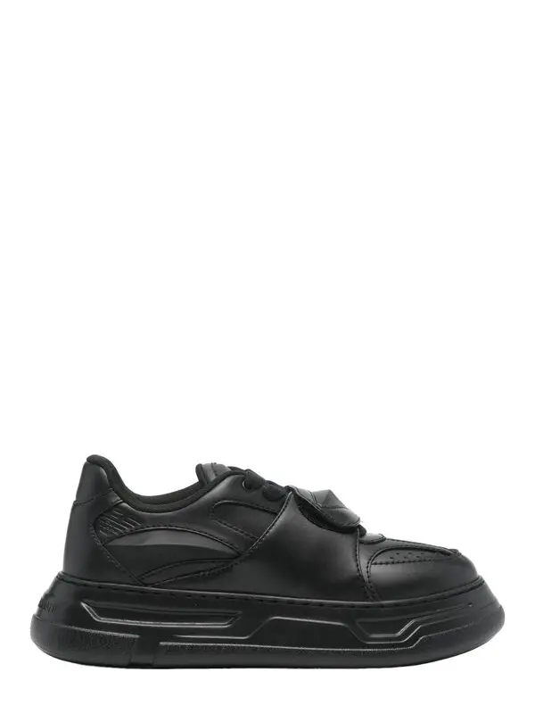 Emporio Armani Leather Sneakers - Black