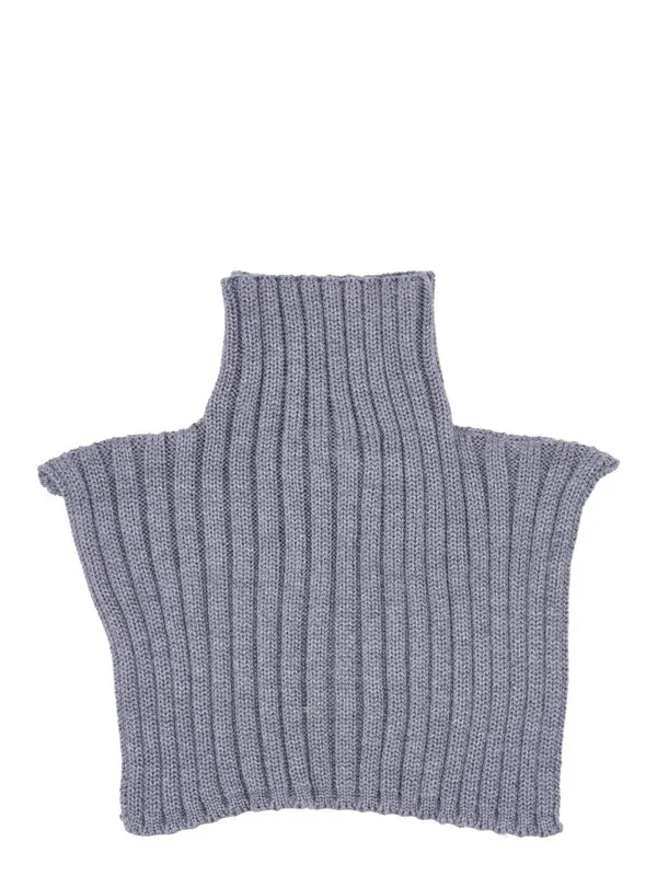 NICCOLO PASQUALETTI Ribbed Wool Capote Shrug - Charcoal
