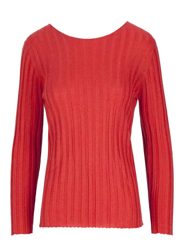 LA ROSE Girocollo Cashmere + Seta - Rosso Fuoco