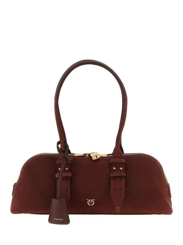 Pinko Bowling Baguette Large Shoulder Bag - Bordeaux