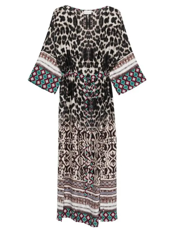 PIERRE-LOUIS MASCIA Printed Silk Dress - Beige