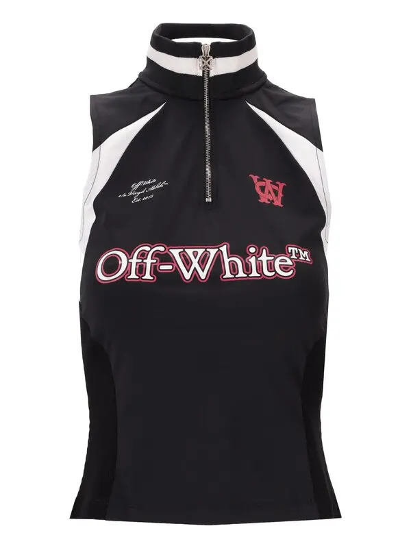 Off White Tech Serena Sleeveless Top - Black - White