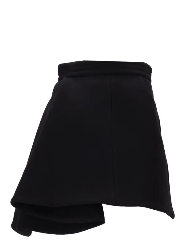 Patou Asymmetrical Mini Skirt - Black