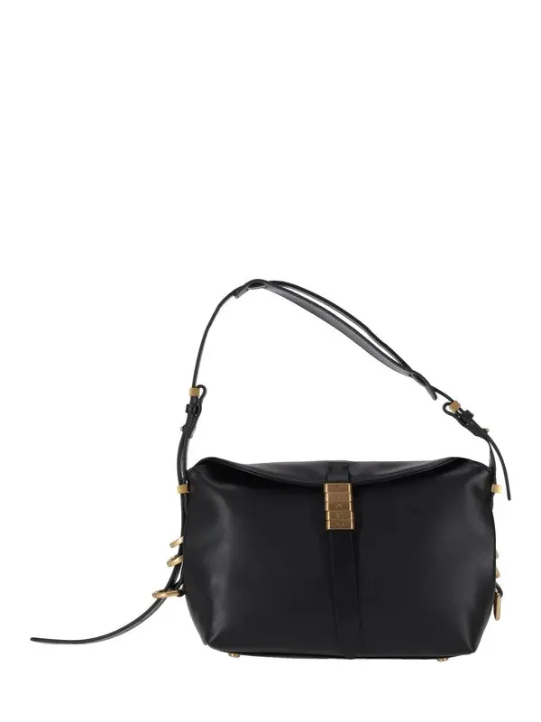 Pinko Saddle Baguette Mini Vitello M - Nero-antique Gold