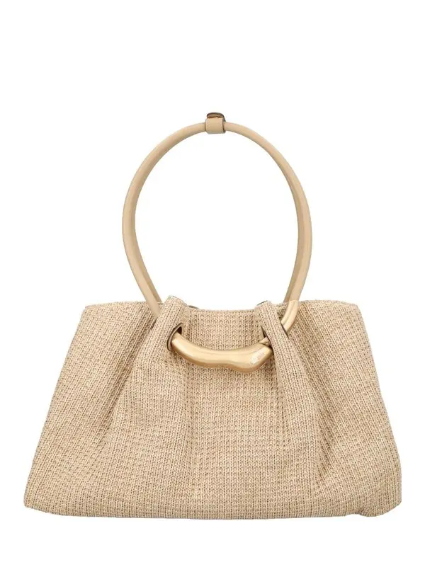 Cult Gaia Raffia Top Handle Bag - Powder