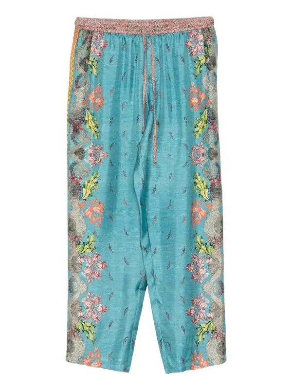 PIERRE-LOUIS MASCIA Printed Silk Trousers - Clear Blue