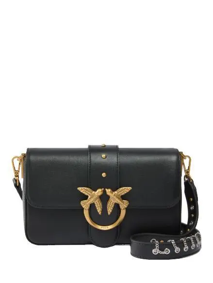 Pinko Love One Mini Slouchy Shoulder Bag - Nero-antique Gold