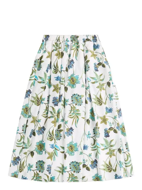 FAY Printed Cotton Skirt - White