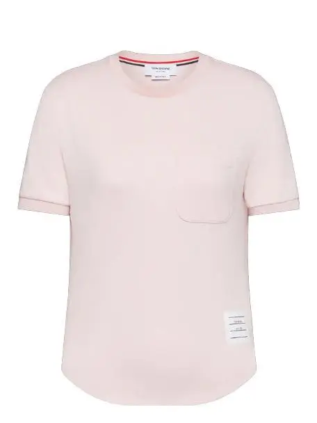 Thom Browne Short Sleeve Cotton T-shirt - Light Pink
