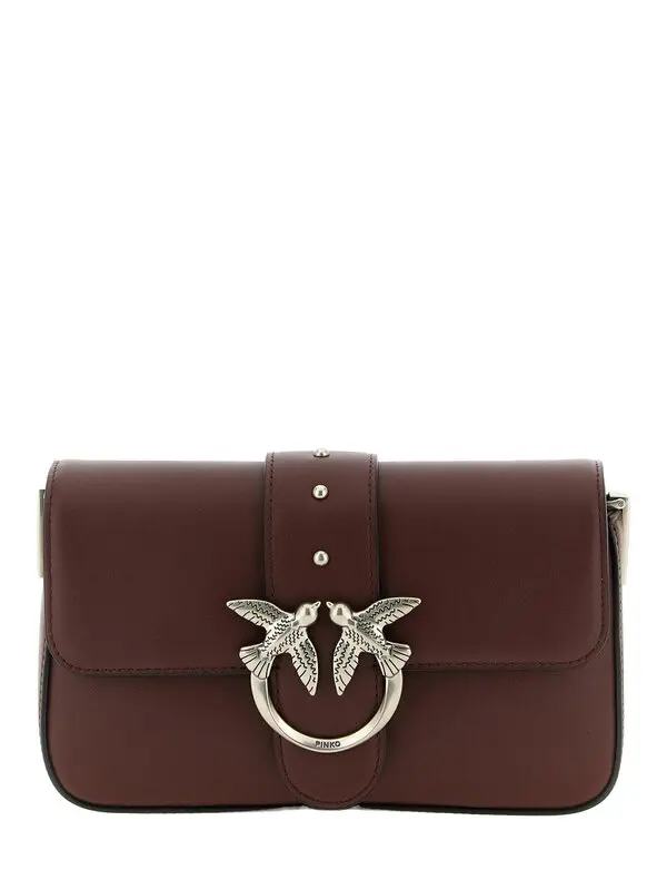 Pinko Mini Love Slouchy Shoulder Bag - Bordeaux