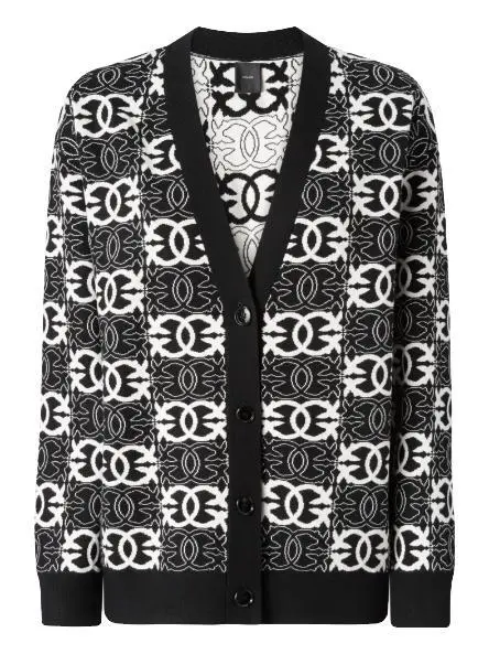 Pinko Jacquard Cardigan - Nero/bianco