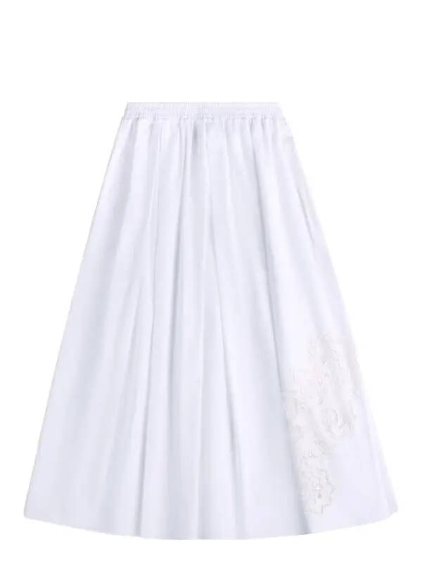 FAY Cotton A-line Long Skirt - White