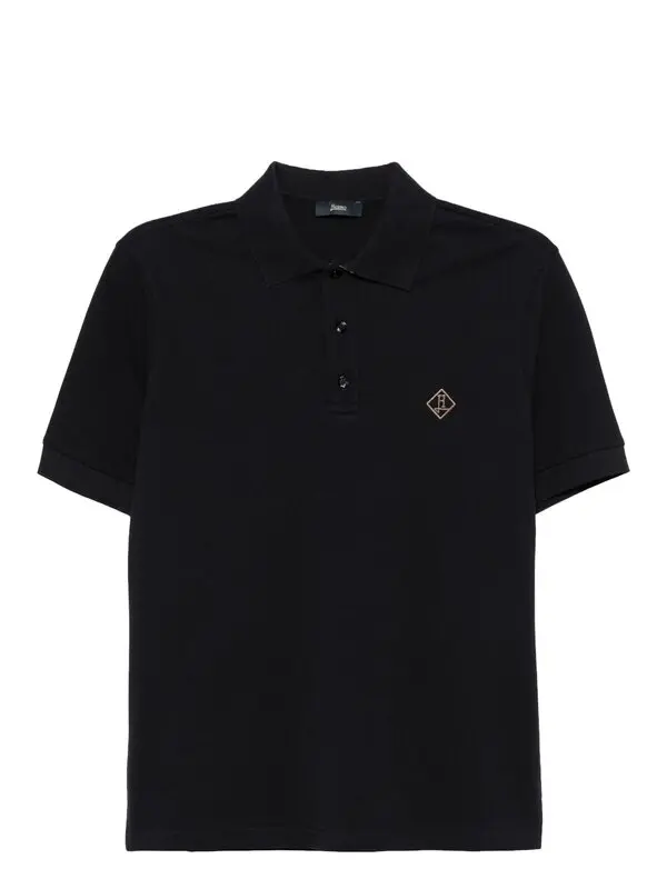 Herno Logo Cotton Polo Shirt - Blue