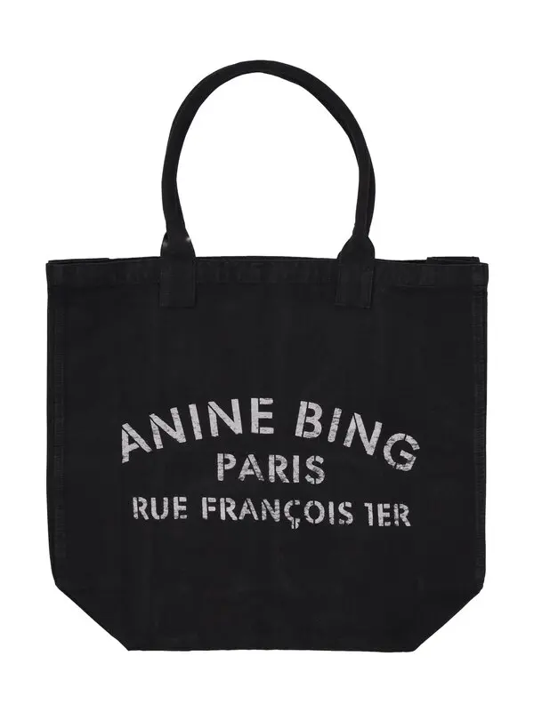 ANINE BING Leo Canvas Tote - Black