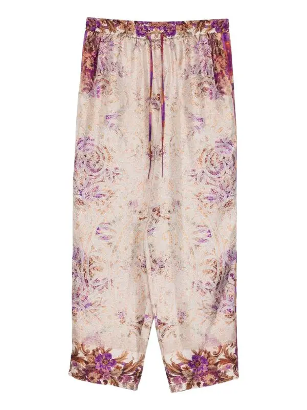 PIERRE-LOUIS MASCIA Printed Silk Trousers - Pink