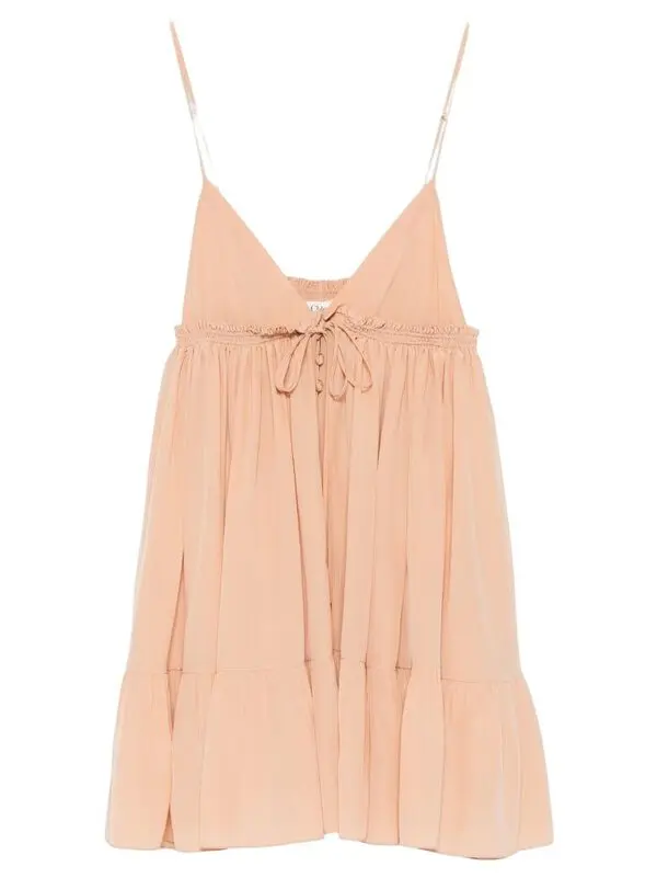 Chloé Silk Mini Dress - Powder