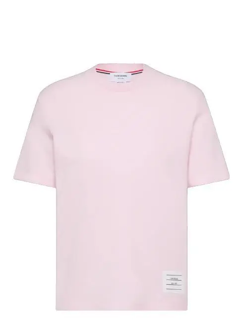 Thom Browne Short Sleeve Tee With 4-bar Stripe - Lt Pink