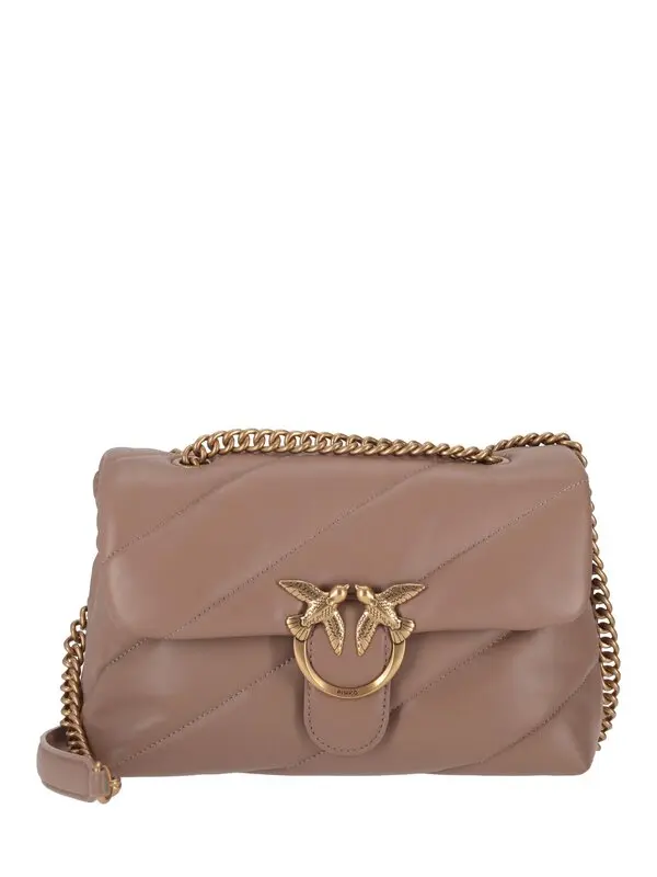 Pinko Love Puff Classic Shoulder Bag - Biscotto Zenzero-antique Gold