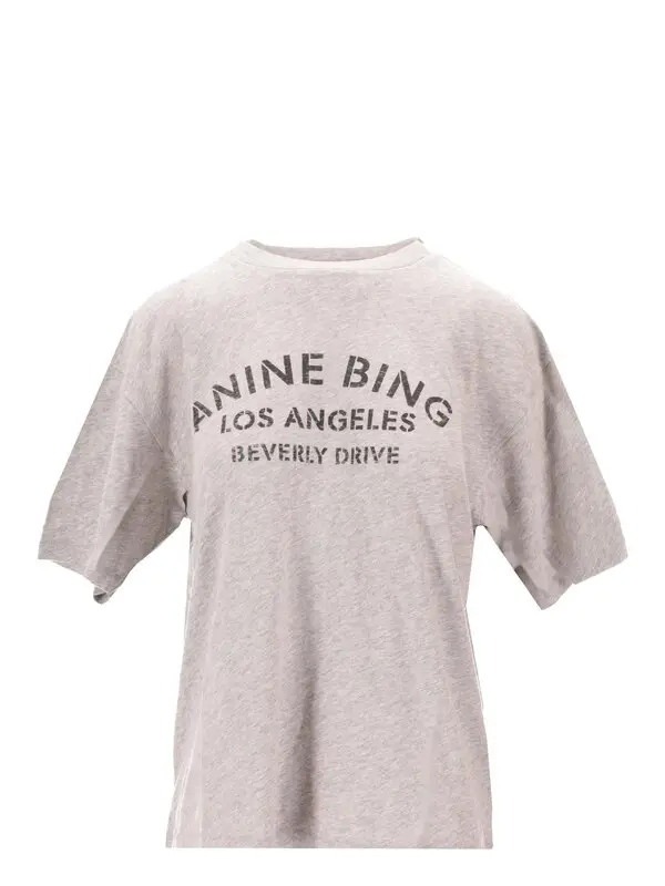 ANINE BING Cohen Tee Los Angeles Stencil - Grey Melange