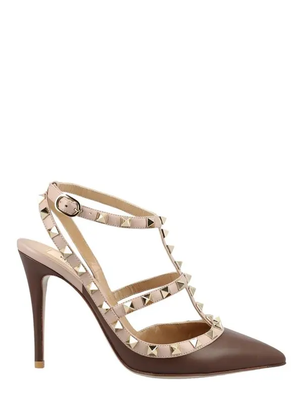 Valentino Garavani Rockstud Leather Pumps - Marrone Chiaro