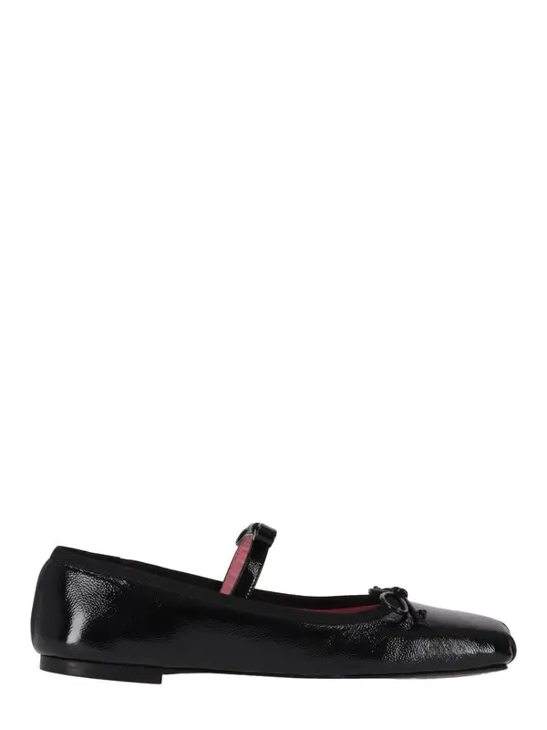 Vivetta Ballerina Flats With Bow And Ankle Strap - Nero