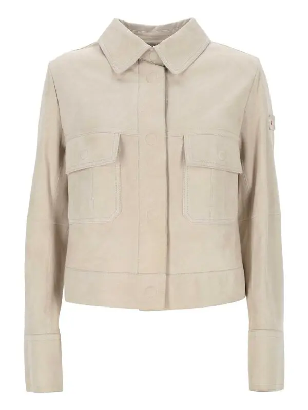 Peuterey Ilya Suede Leather Jacket - Beige
