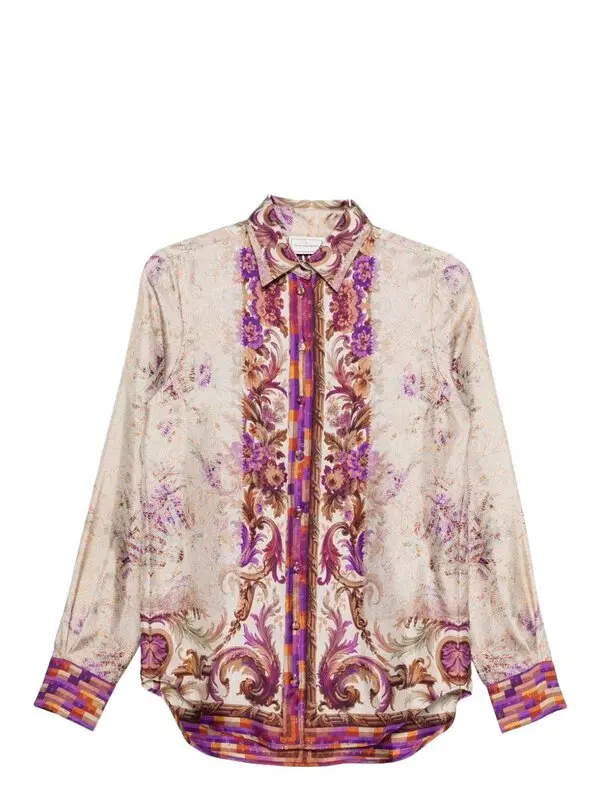 PIERRE-LOUIS MASCIA Printed Silk Shirt - Pink