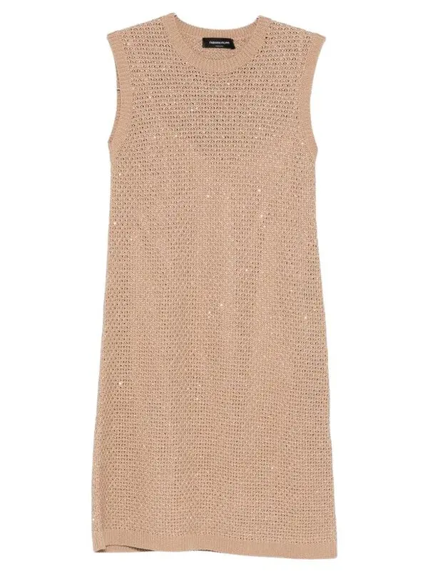 Fabiana Filippi Sleeveless Mini Dress - Beige