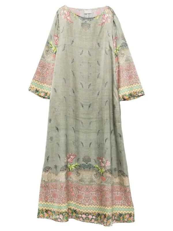 PIERRE-LOUIS MASCIA Printed Silk Dress - Kaki