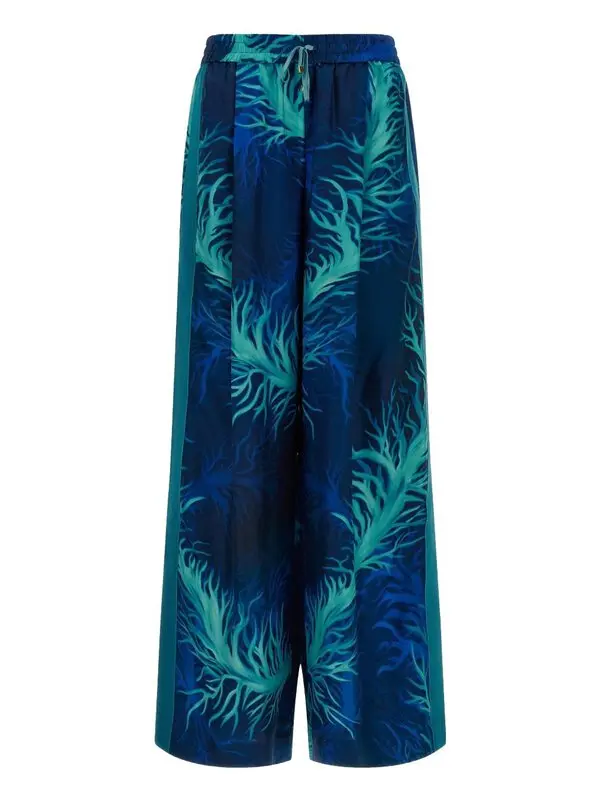 F.R.S FOR RESTLESS SLEEPERS Printed Silk Pants - Blue
