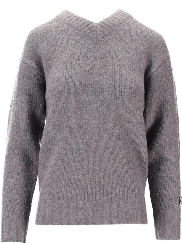 B.B. WALACE V-neck Pullover Sweater - Grey Melange
