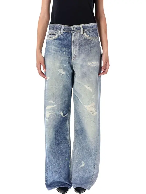 Our Legacy Cotton Denim Pants - Digital Denim Print