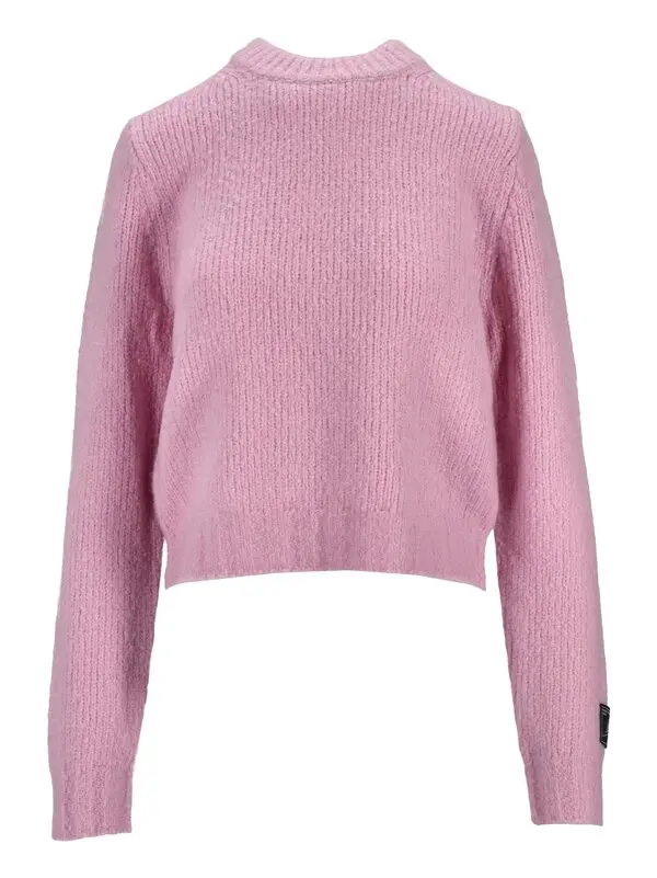 B.B. WALACE Crew Neck Pullover Sweater - Pale Pink