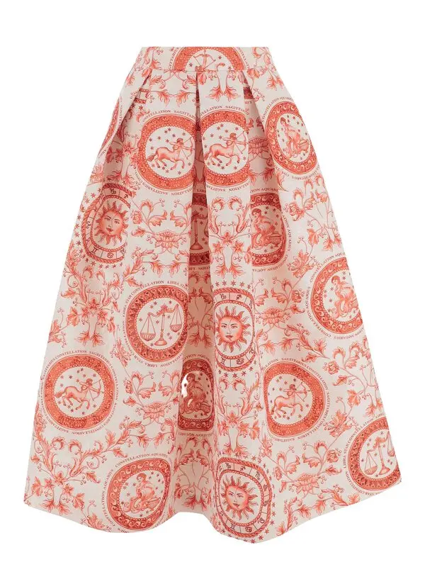 LUNATICA MILANO Printed Flared Skirt - Red