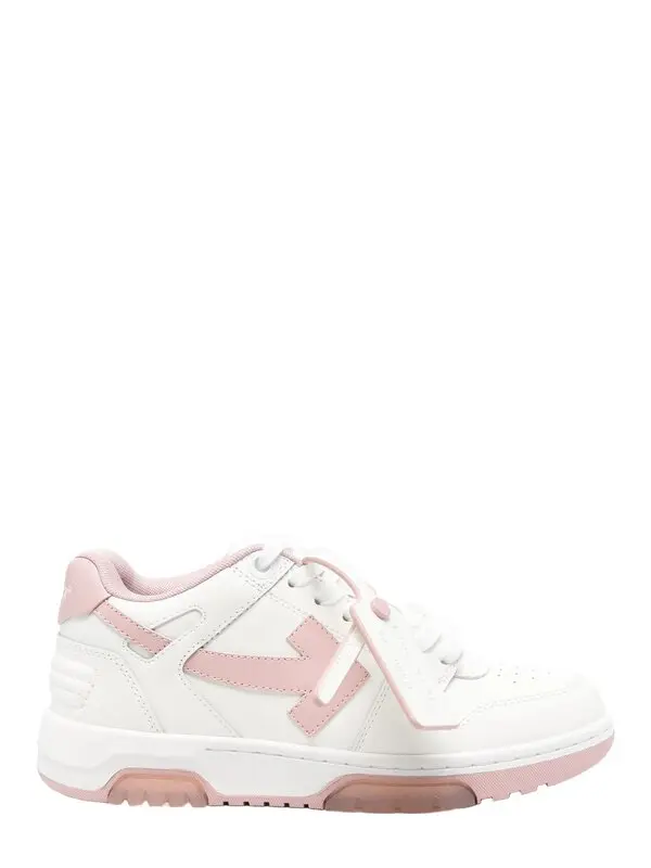 Off White Out Of Office Leather Sneakers - White - Pink